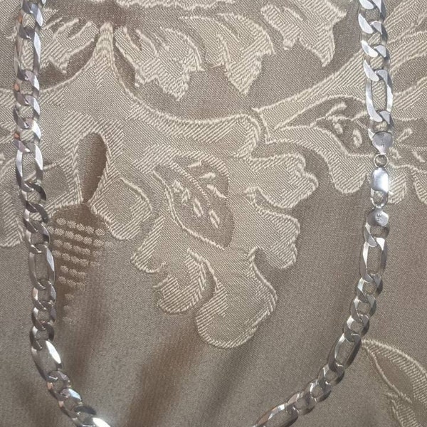 Italian Sterling Silver Figaro Chain Necklace 925 Made in Italy - Etsy