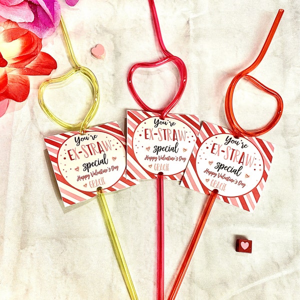 Editable Crazy Straw Tag Valentine Tags You're Ex-straw Special ...