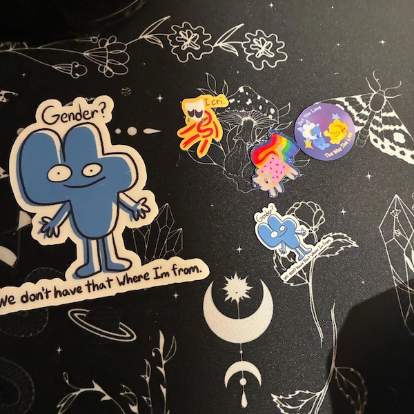 BFB Four Gender Funny 3” Vinyl Sticker Battle for Dream Island Object ...