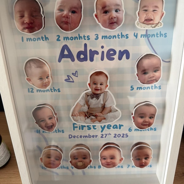Personalized Baby First Year Photo Memory Frame - Etsy