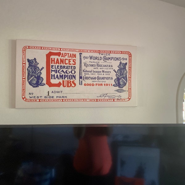 Vintage Chicago Cubs Ticket Stub Print: Photo Paper, Matte, or Canvas ...
