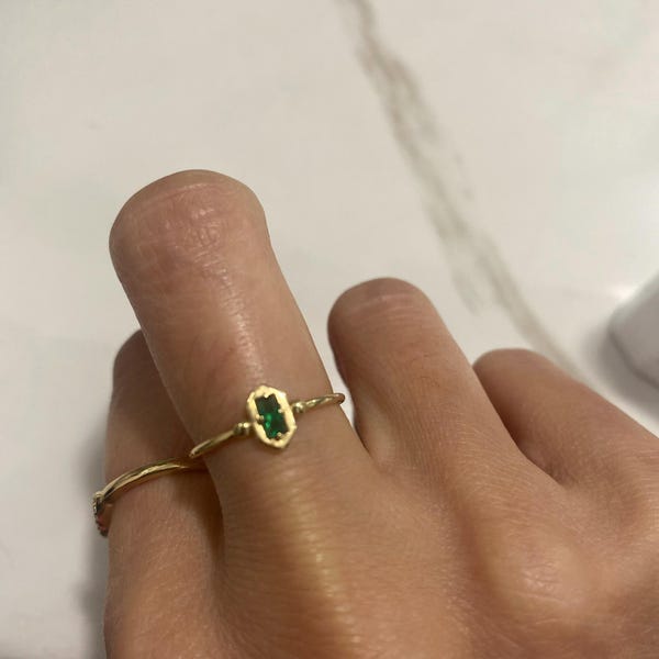 14K Solid Gold Ruby Ring, Oval Cut Half Eternity Ruby Ring, Stackable Natural Genuine Ruby Ring ...