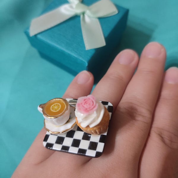 Chocolate Waffle Ring Food Ring Kawaii Ring Heart Waffle Ring Food ...