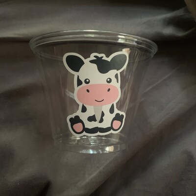 COW PARTY CUPS Cow Cups Cow Birthday Cups Farm Animal Cups Cow Party ...