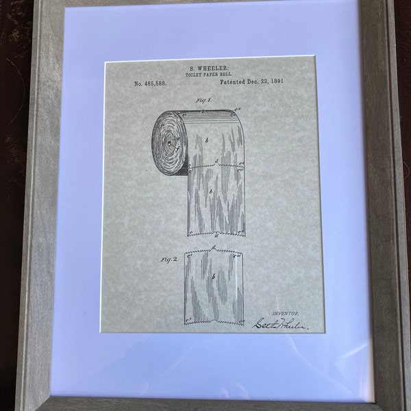Toilet Paper Roll - 1891 (free Shipping) Large Unframed 8.5x11 Patent ...