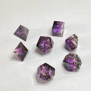 Sossal Frostbite Dice Set for Dnd 7 Piece Sharp Edge Resin Dice Set ...