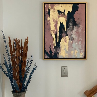 Gold Foil Abstract Art, Hand Painted Original Textured Abstract Art ...