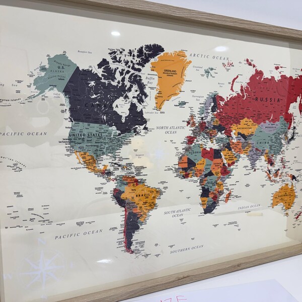 Download World Map With Countries,wall Art Poster Secondary School ...