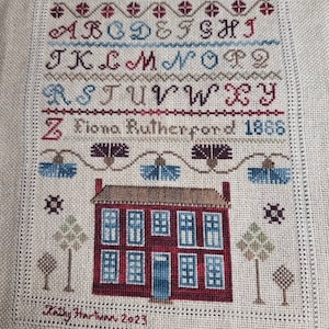 Jane Parson 1841 Sampler Reproduction PDF Chart, Cross Stitch Pattern ...