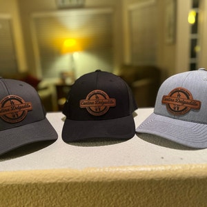 Custom Logo Leather Patch Hat Leatherette Trucker Baseball Cap Baseball ...