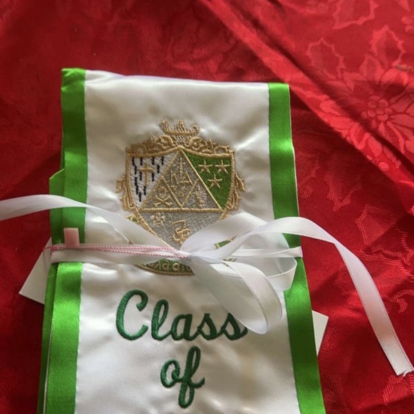 Kappa Delta Sorority Crest Graduation Angled Stole Trim / Greek Stole W ...