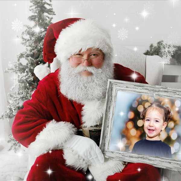 Santa Template for Photoshop and Canva - Holding Landscape Frame - Etsy