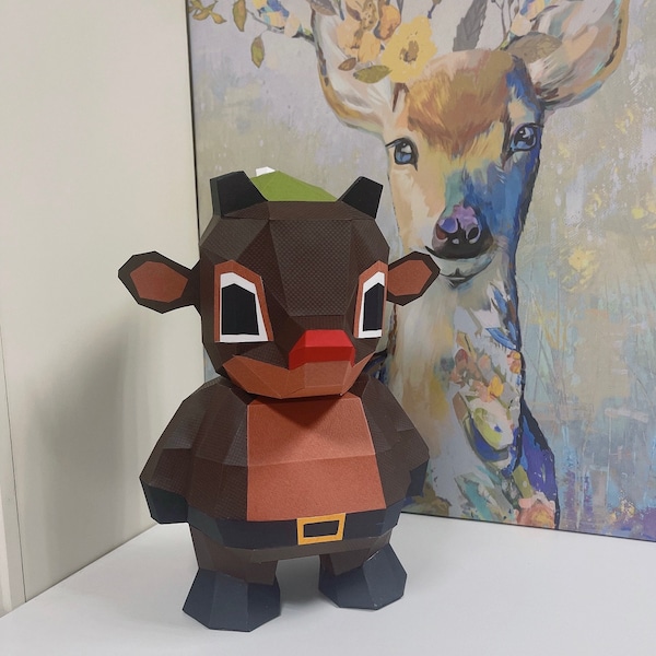Christmas Deer, DIY Papercraft DIGITAL, Christmas Decor, Deer With ...
