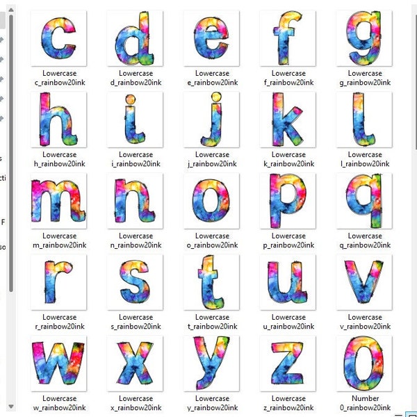 Doodle Font Rainbow Ink Doodle Letters, Colorful Alphabet Pack, Rainbow ...