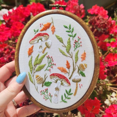 Autumn Lady Modern Hand Embroidery, Craftily Creative, Embroidery Kit, Wall Decor, Hand ...