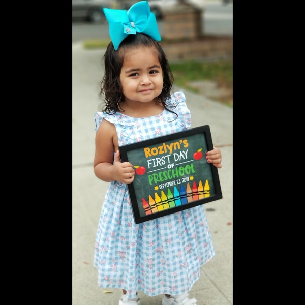 Editable First Day of School Sign, Printable Sign, Personalized School ...