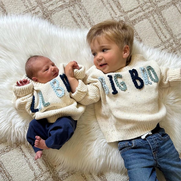Custom Name Boy Sweater, Personalized Name Sweater, Hand Embroidered ...