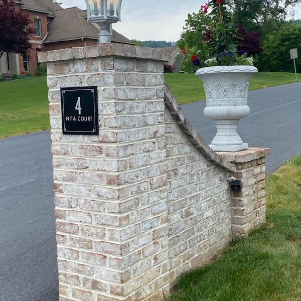 Stone Address Plaque With Engraved Numbers. Address Sign Made From ...