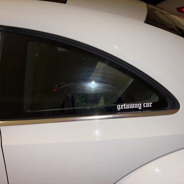 Getaway Car Vinyl Decal | Car Window Rearview Mirror Bumper Laptop ...