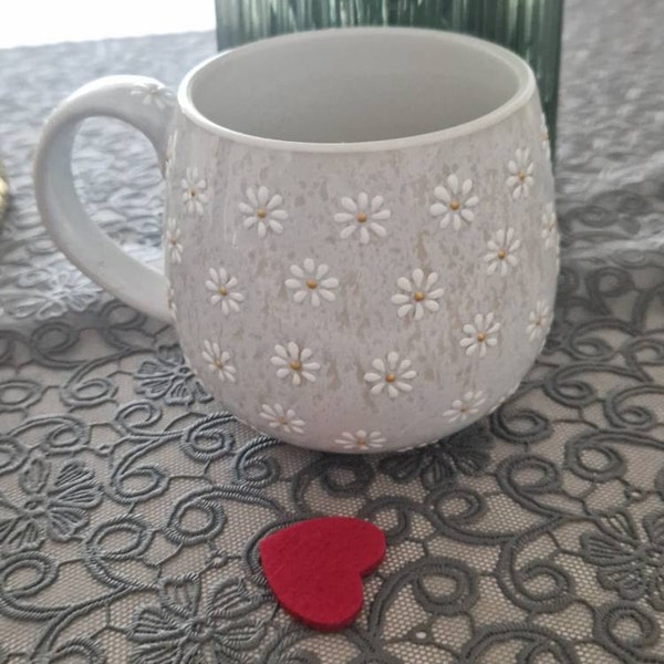 Daisy Coffee Mug | Cozy Tea Cups | Daisy Cappuccino Ceramic Mug | Cute ...