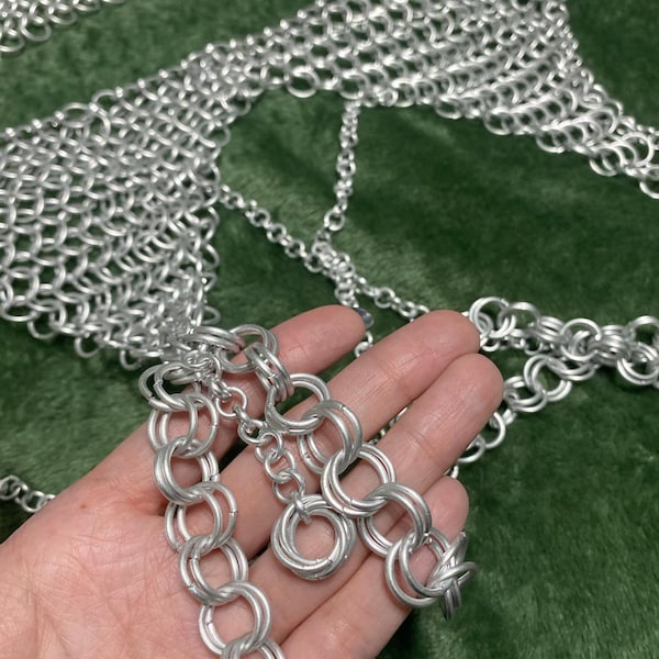 Medieval Chainmail V-coif Aluminum Butted 10mm Ring Handmade Chainmail ...