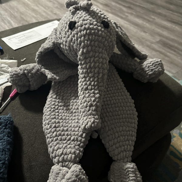 Pattern Crochet Animal, Baby Elephant Comforter, Crochet Snuggler Toys ...