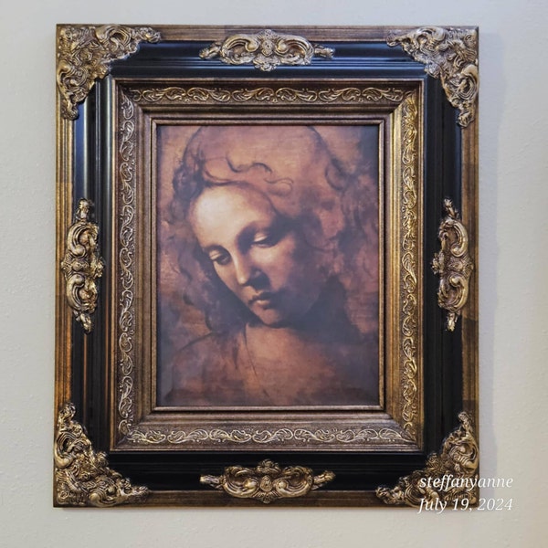 Baroque Colonial Style Frame, Antique Gold,black Frame,ornate Wood ...