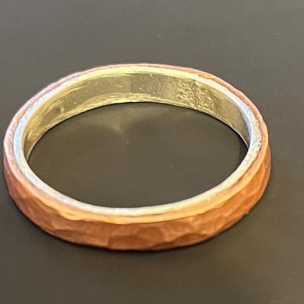 HAMMERED COPPER RING - Sparkling Ring - Boho Style Ring - Men Adjustable Ring - Ring for Husband ...