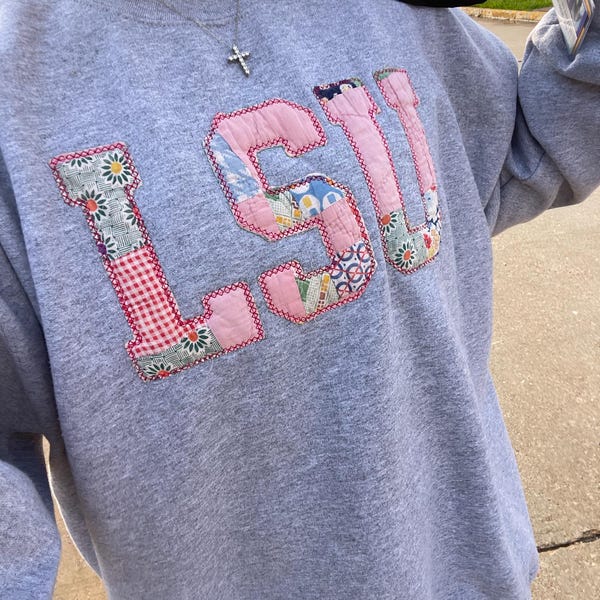 Summer Monogram | Vintage Quilt Applique |fishtail Monogram Applique | Yellow Monogram Tshirt ...