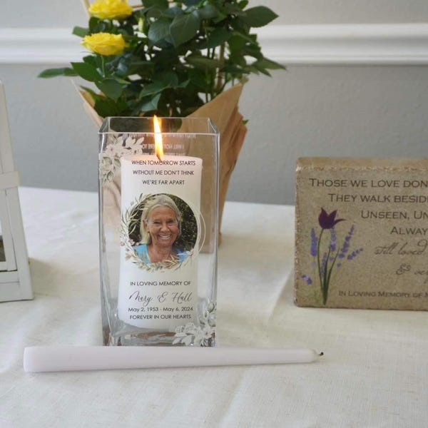 Memorial Candle for Loss of Loved One, Memory Candle for Celebration of ...
