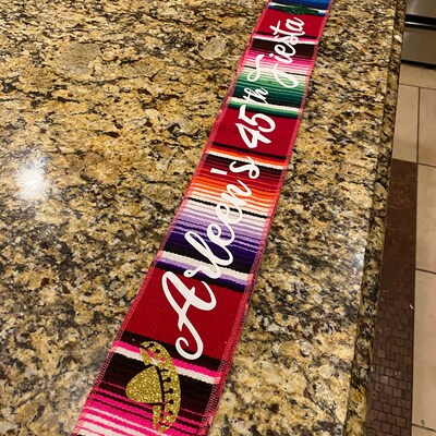 Personalized Mexican Birthday Sash Custom Serape Sash Cabo Birthday ...