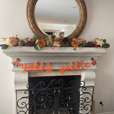Gobble Gobble, Thanksgiving Banner, Fall Banner, Cursive Gobble Gobble ...