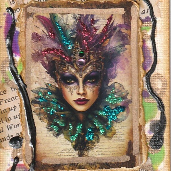 Mardi Gras Junk Journal Kit, Printable Folding Folio Kit, Vintage ...