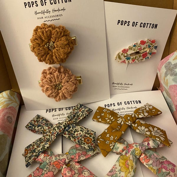Liberty Clips Bundle | Pack of 5 Scallop Hair Clips |toddler Hair Clips ...