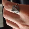 Sterling Silver Harp Ring, Note Ring, Instrument Ring, Silver Ring ...