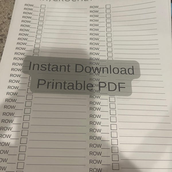 Knitting & Crochet Row Tracker, Pattern Worksheet, Downloadable PDF - Etsy