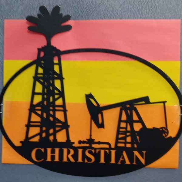 Custom Metal Name Sign,oil Rig,oil,oil Field,offshore, Custom Metal ...