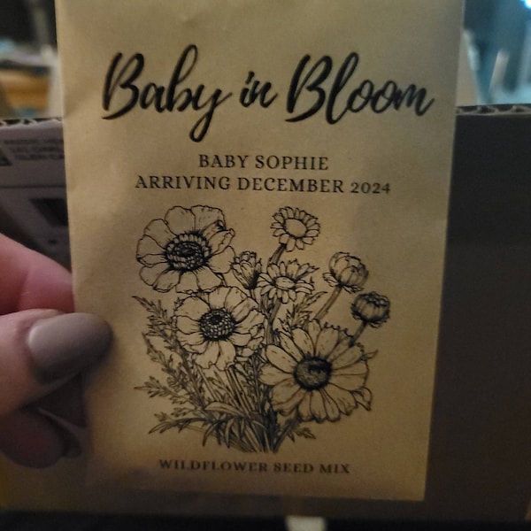 Personalized Wildflower Seed Packet Favors, Wedding Seed Packet, Custom ...