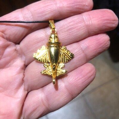 Quimbaya Flyer Ancient Aircraft Pin 24k Gold Plated Golden Jet-8 ...