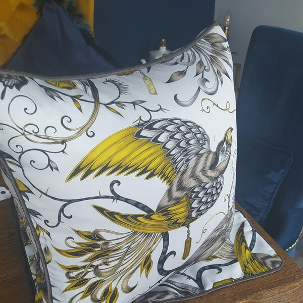 Small Cushion Cover Sanderson Bambi Cotton Floral Double Sided Piped ...