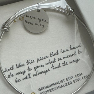 Custom Handwriting Bracelet Personalized Circle Bangle Bracelet ...