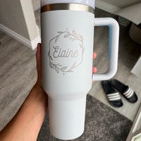 Personalized 40oz Tumbler With Handle & Straw, Laser Engraved Stainless ...