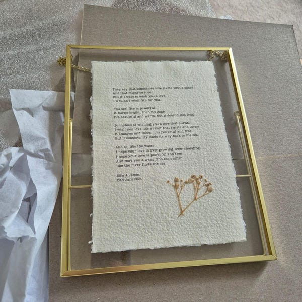 Custom Poem Print, Old Typewriter Font, Custom Poem, Framed Poem ...