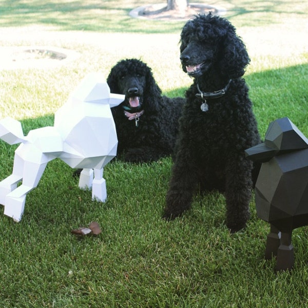 Paper Poodle, Papercraft Template, DIY Paper Pet Dog, 2018 Year of the ...