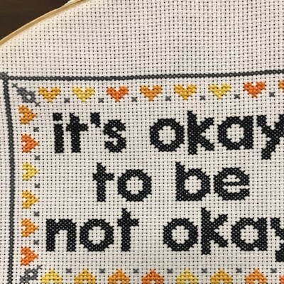 It's Okay to Be Not Okay Cross Stitch Pattern Anxiety - Etsy