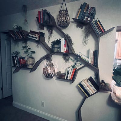Tree Bookshelf Handmade Wooden Unique Book Case - Etsy