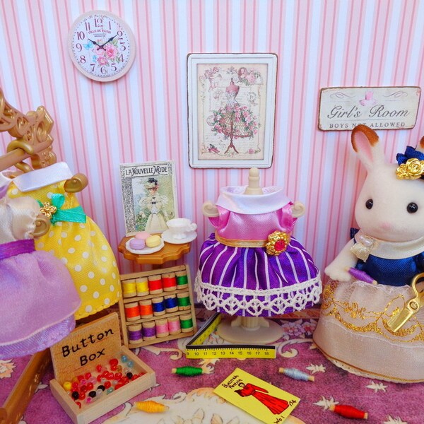 Dollhouse Miniature, Girl's Room Sign, Bedroom Picture, Dolls House ...