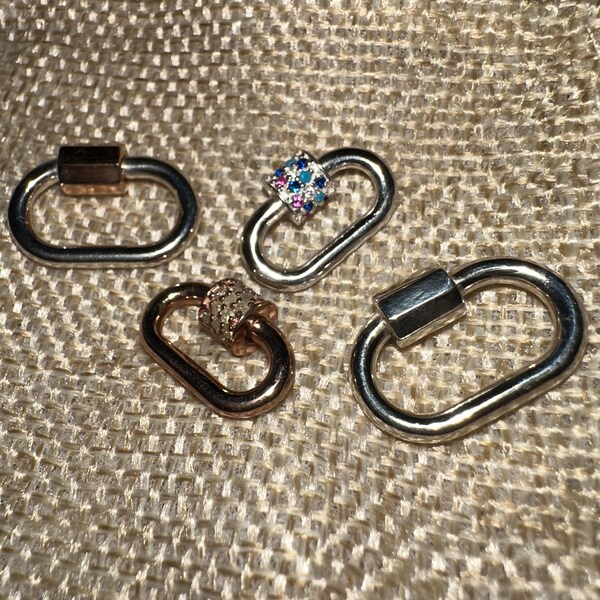 14k Yellow Gold Swivel Lock, Plain Gold Oval Swivel Push Lock, Woman ...