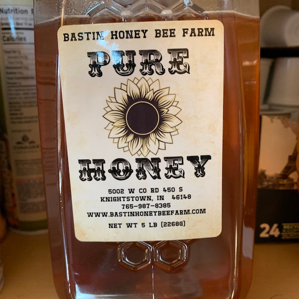 Bastin Honey Bee Farm 5 Lbs of Local Indiana Honey - Etsy