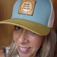 Custom Leather Patch Baseball Hats Sewn on Hand Finished Leather Custom ...